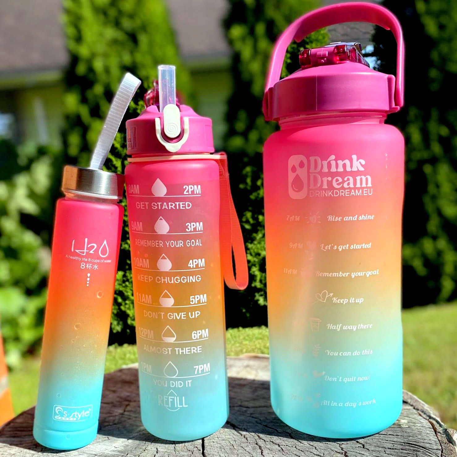 Drinking bottles "Motivation", 3 pcs in a set | DrinkDream.eu